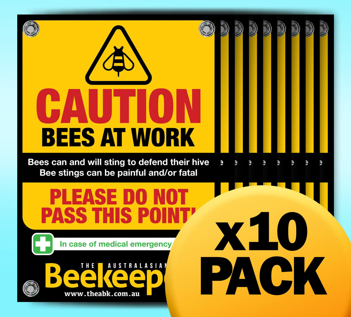 10 PACK - ABK Safety Sign - Medium (A3 size) – Jarrah Media