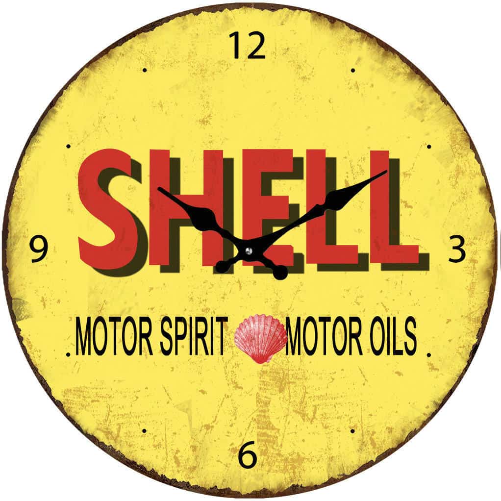 Glass fronted Shell Motor Spirit Clock. The perfect accessory to hang ...