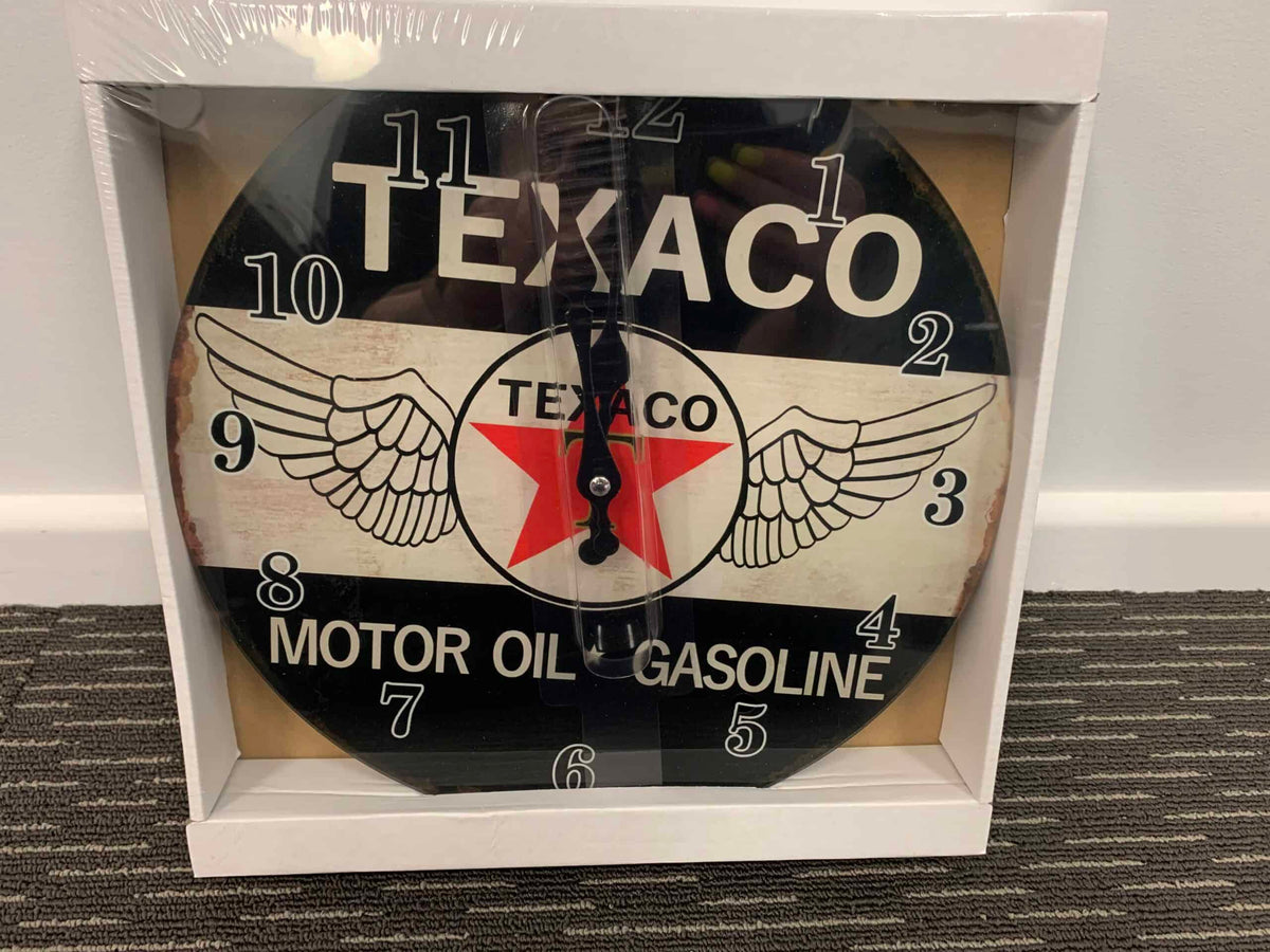 Glass fronted Texaco Clock. The perfect accessory to hang on any wall ...